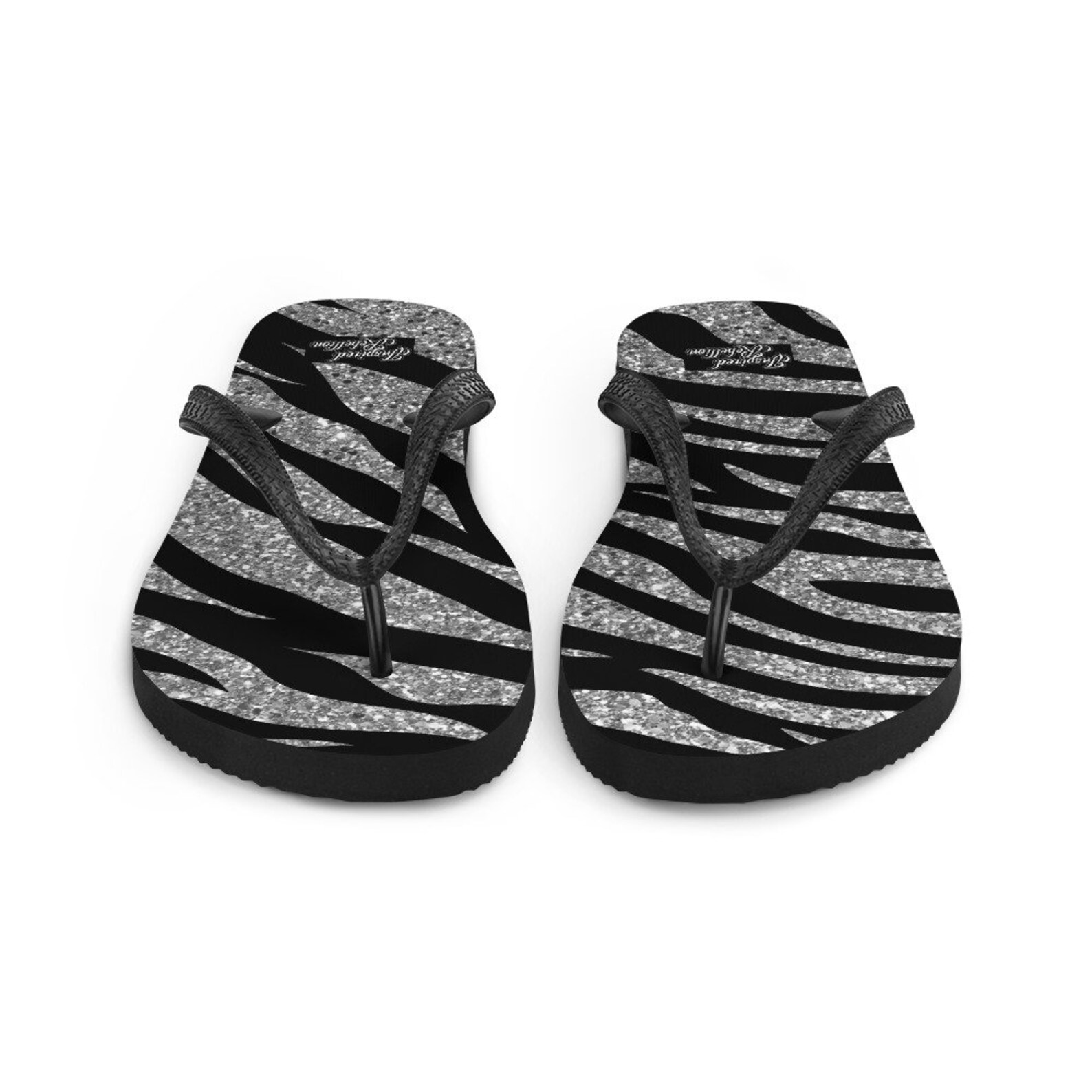 Zebra Glitter Flip-Flops Rock and Roll Sandals Glitter | Etsy