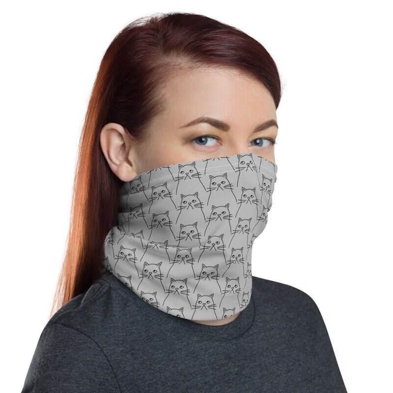 Frowning Cat Washable Face Mask Neck Gaiter - Etsy