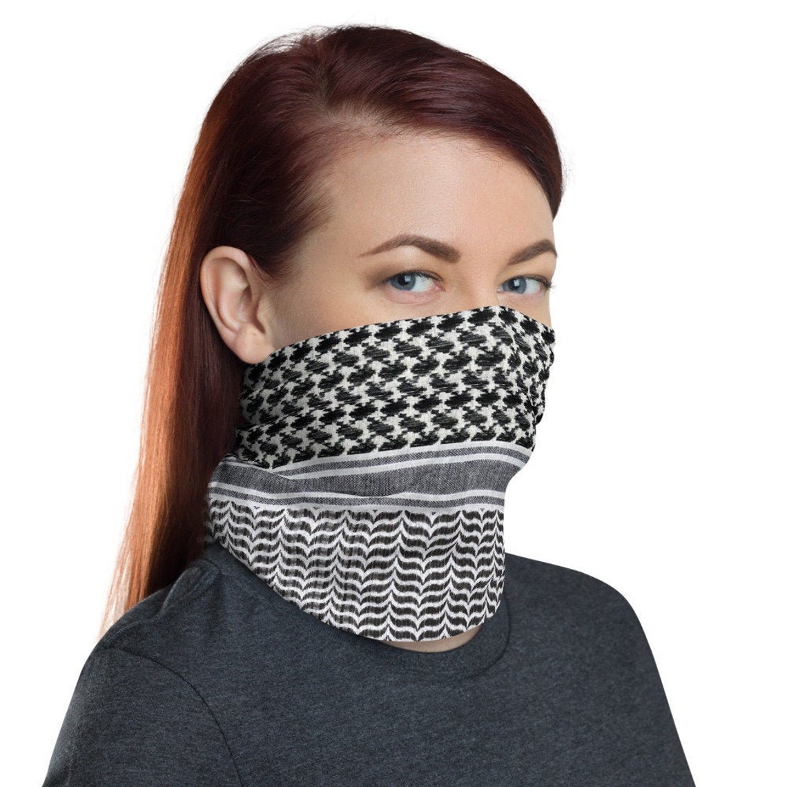 Keffiyeh Palestinian Washable Face Mask Neck Gaiter | Arab Scarf ...