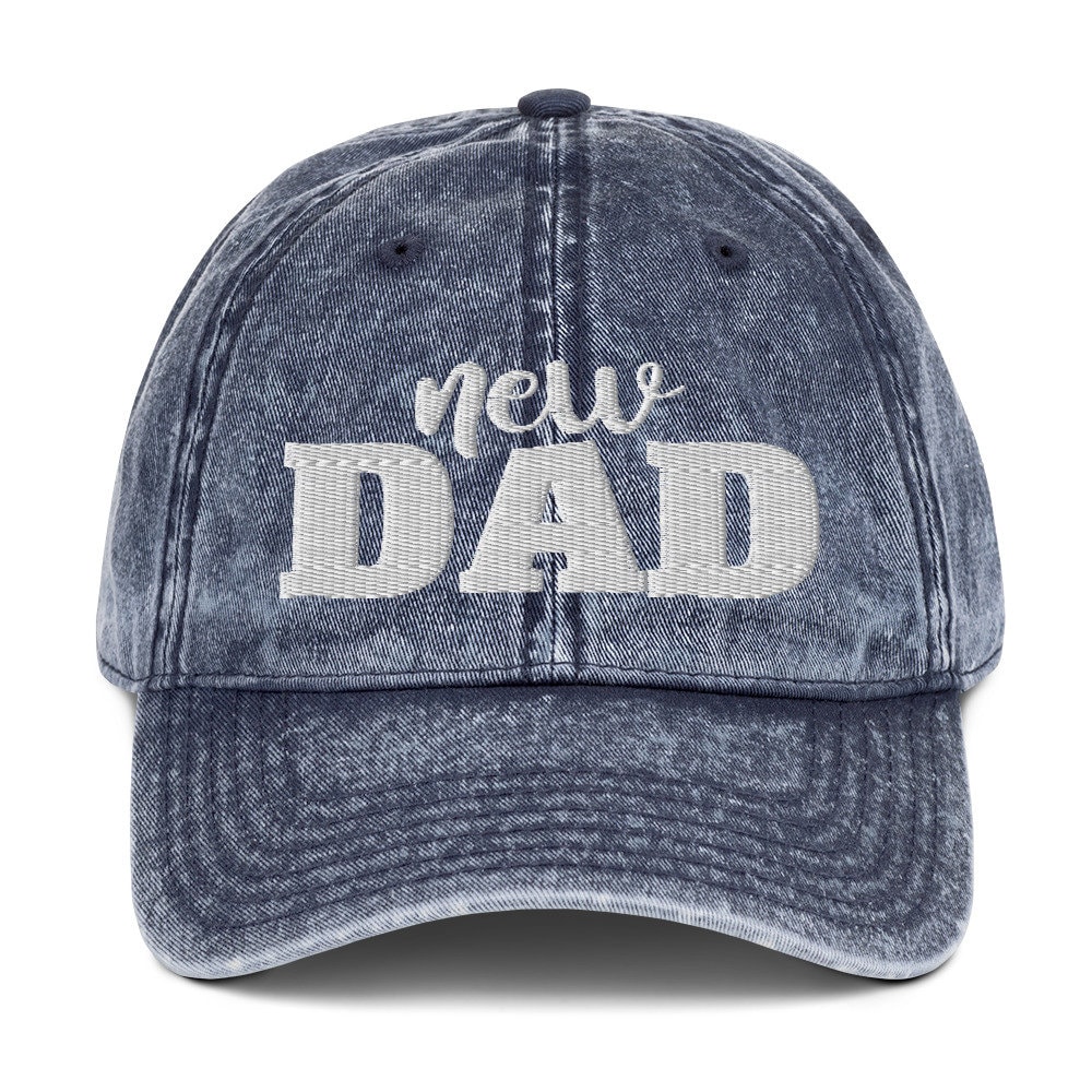 New Dad Embroidered Vintage Cotton Twill Cap | Father's Day Gift, New ...
