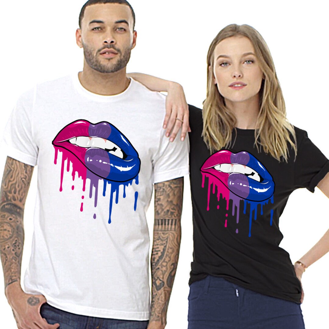 Bisexual Gay Pride Shirt Sexy Rainbow Lips LGBTQ T-shirt - Etsy