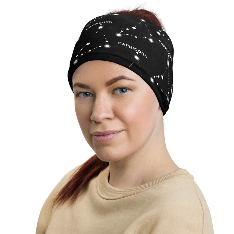 Capricorn Zodiac Sign Washable Face Mask Neck Gaiter | Astrology Mask ...