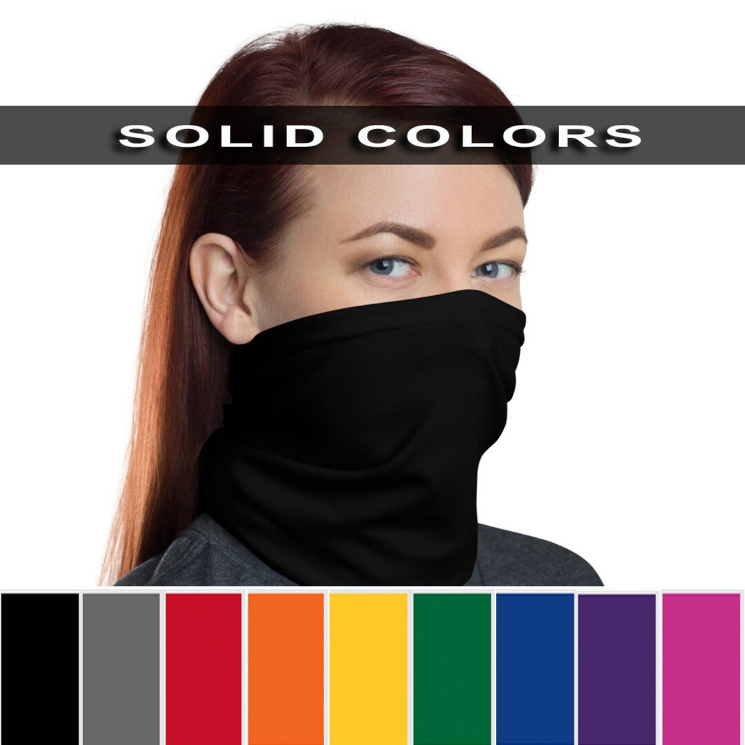 Solid Colors Washable Face Mask Neck Gaiter | 9 Colors - Etsy