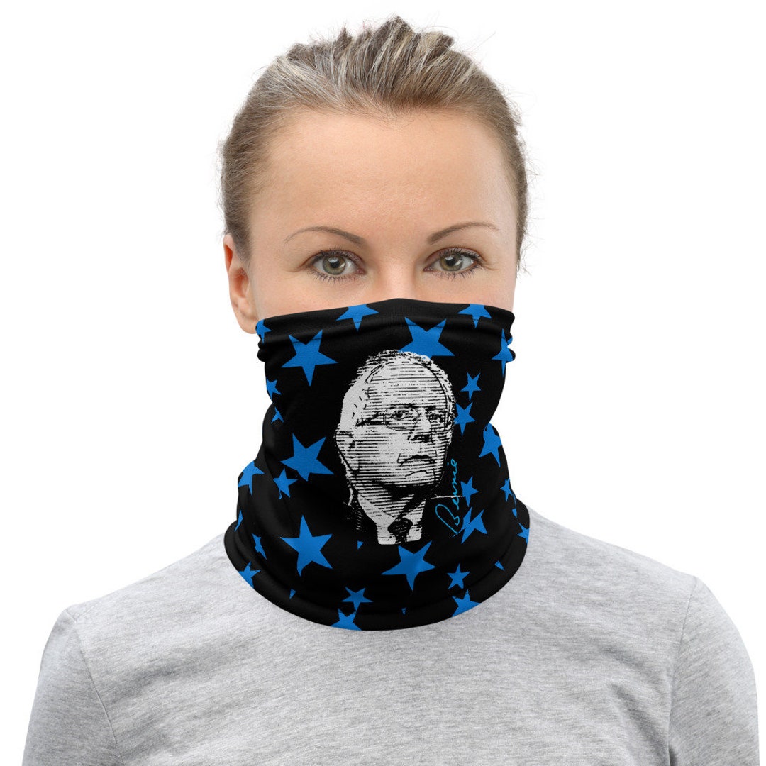 Bernie Sanders Portrait Signature Washable Face Mask Neck Gaiter ...