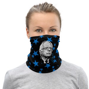 Bernie Sanders Portrait Signature Washable Face Mask Neck Gaiter ...