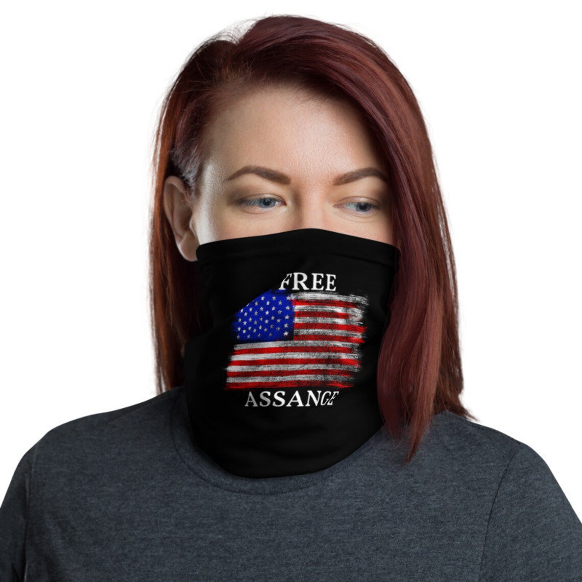 Free Assange American Flag Washable Face Mask Neck Gaiter | Freedom of ...