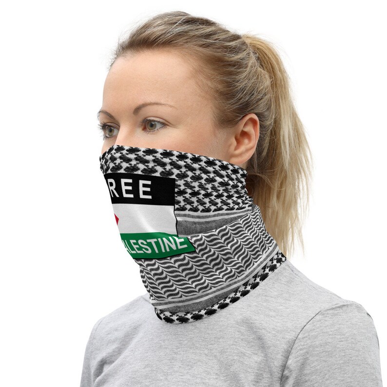 Free Palestine Flag Keffiyeh Palestinian Washable Face Mask Neck Gaiter ...