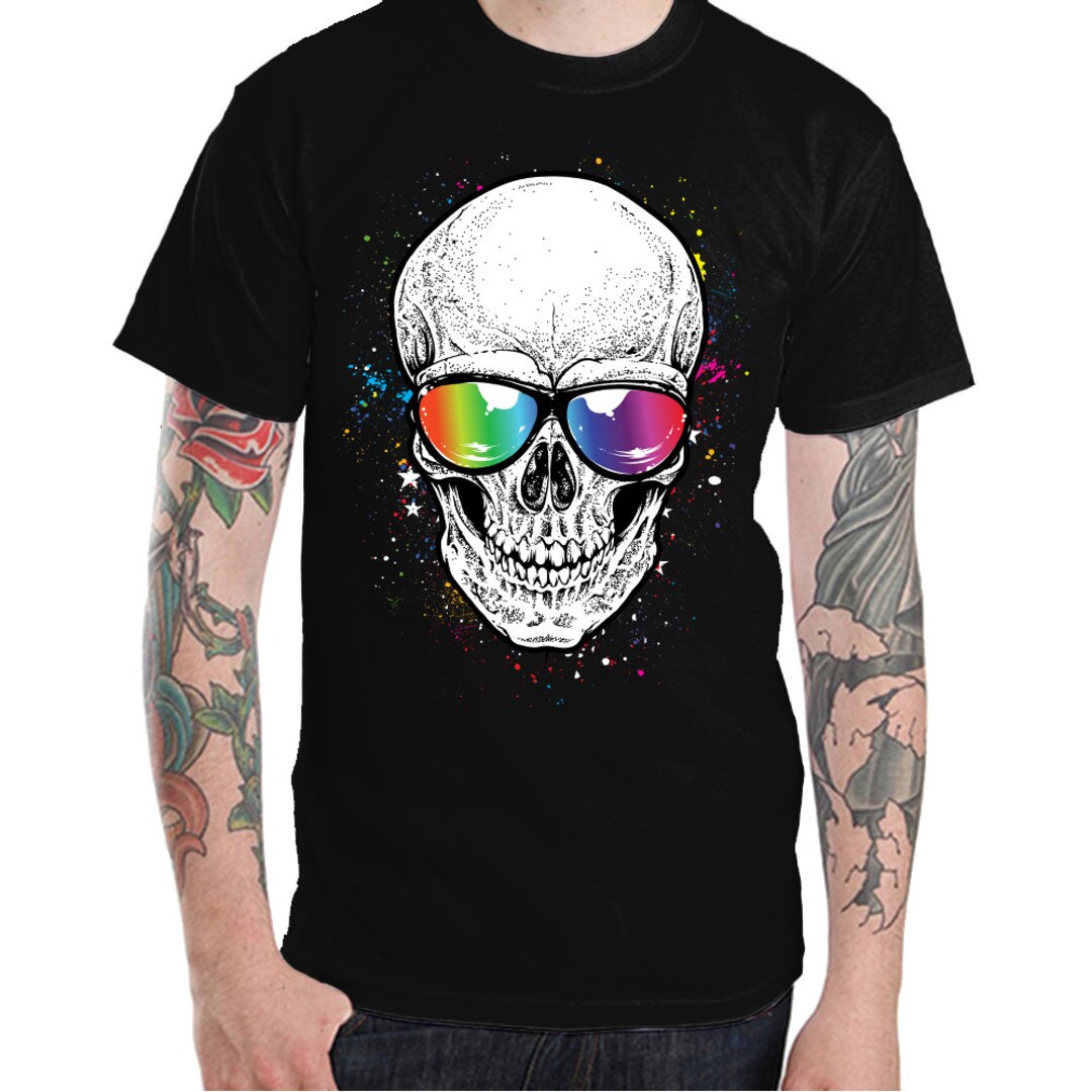 Skull With Rainbow Shades T-shirt - Adult Unisex - We Carry Sizes S ...