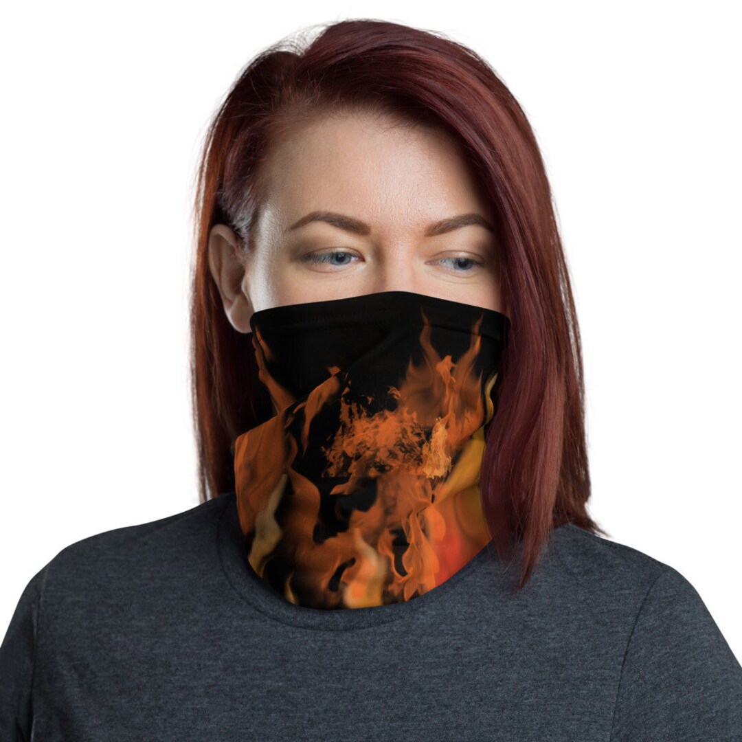 Fire Flames Washable Face Mask Neck Gaiter | Fireman Hotrod - Etsy
