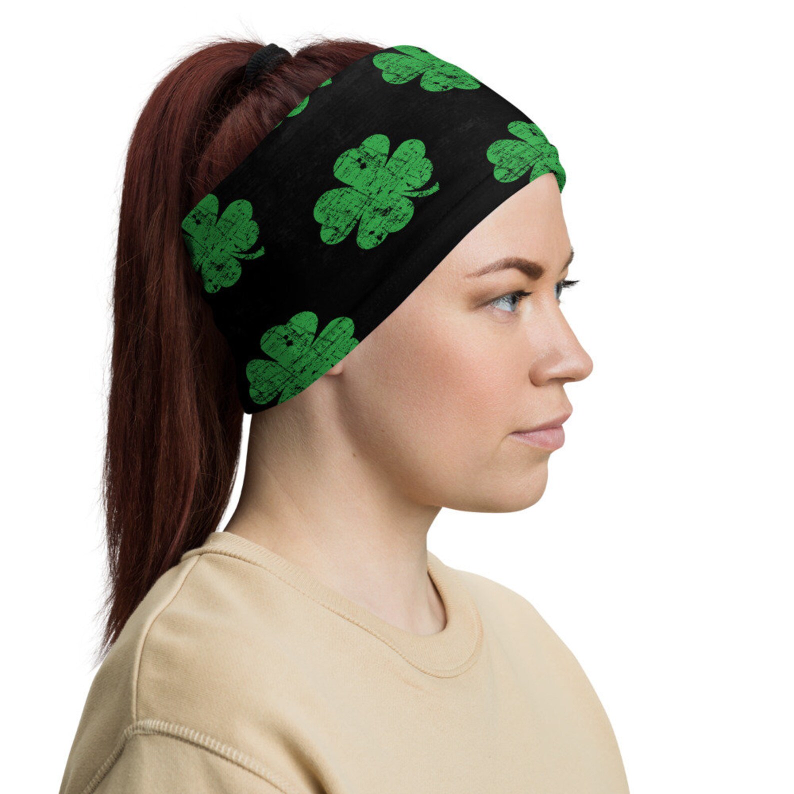 Distressed Shamrock Washable Face Mask Neck Gaiter | Irish St. Patrick ...