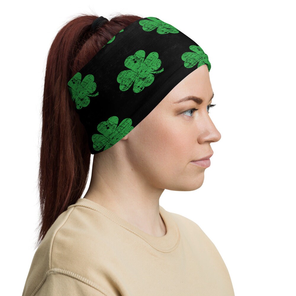Distressed Shamrock Washable Face Mask Neck Gaiter | Irish St. Patrick ...