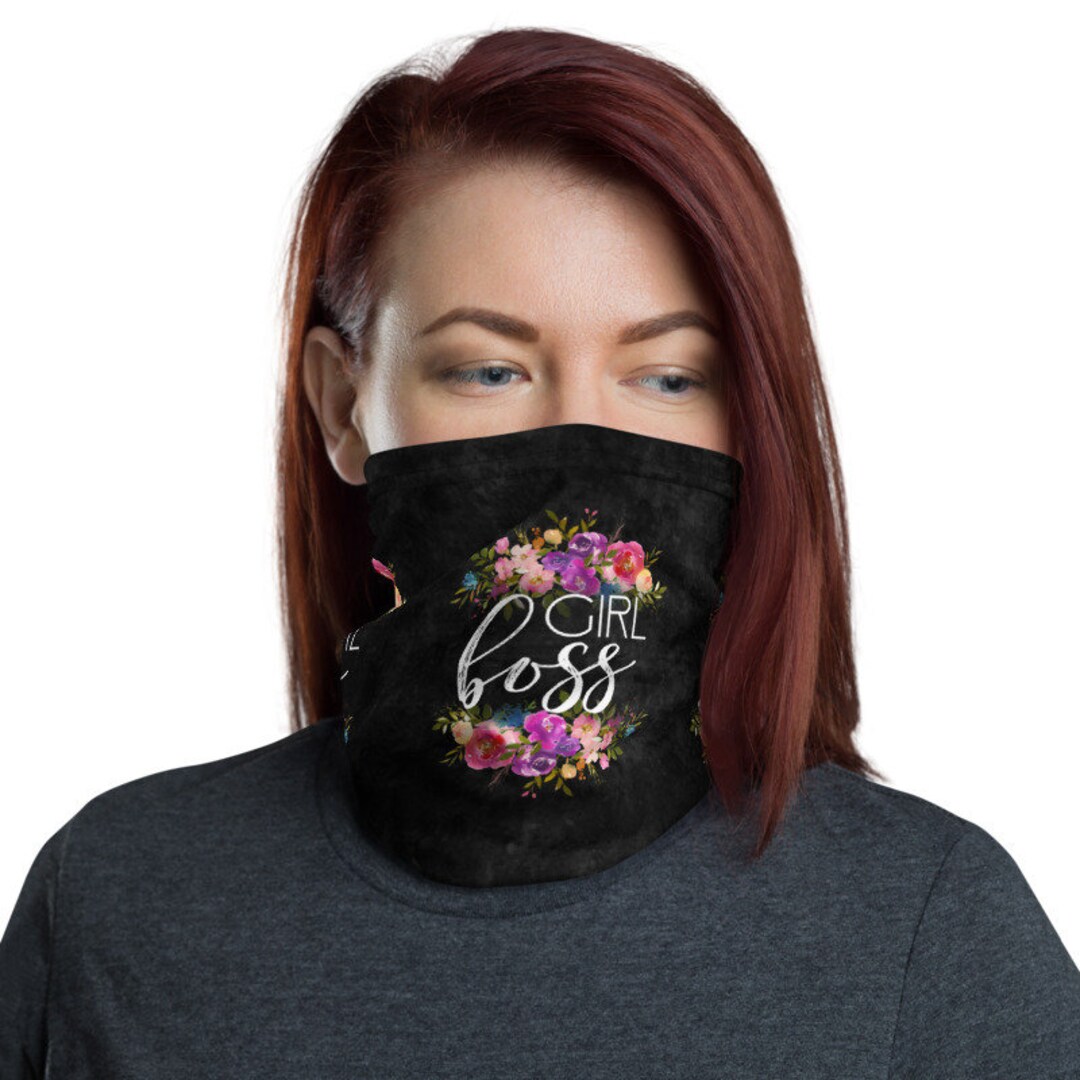 Girl Boss Washable Face Mask Neck Gaiter | Flowers - Etsy
