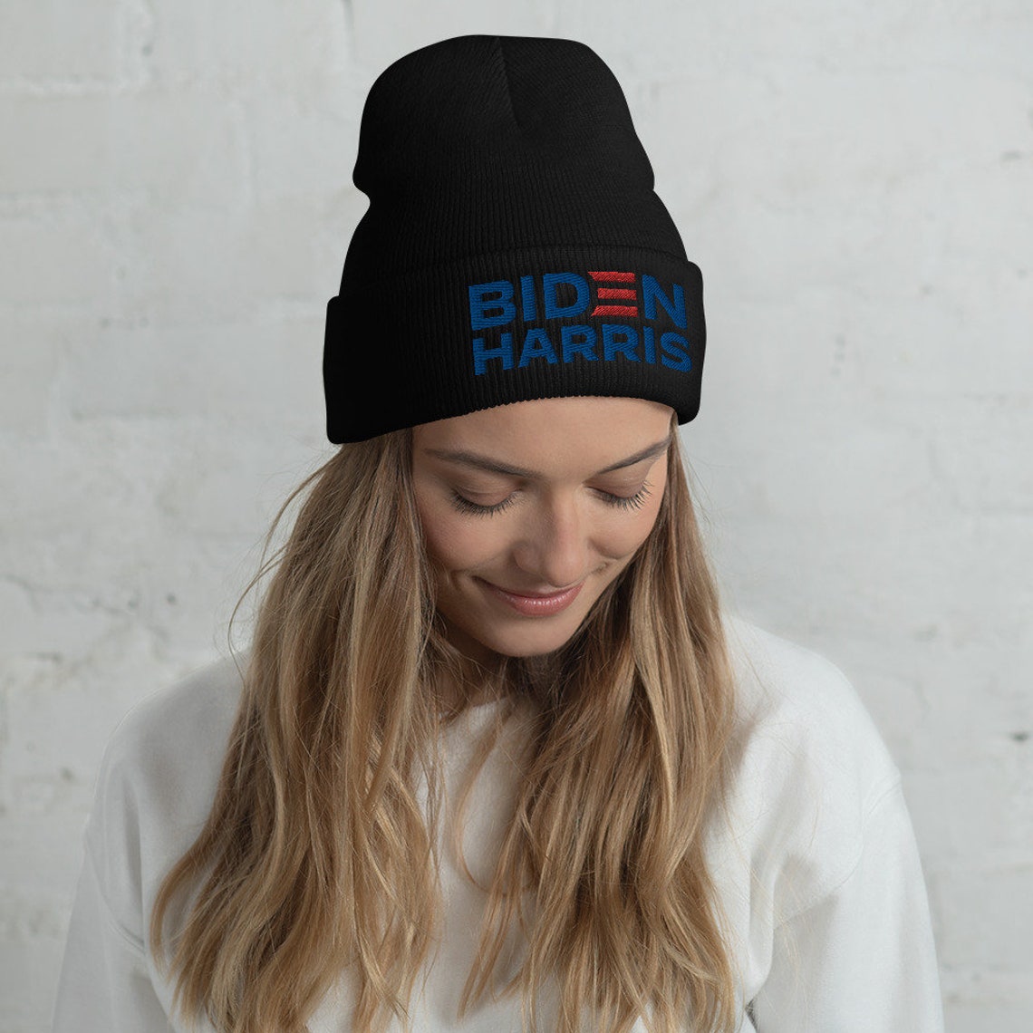 Biden Harris Embroidered Cuffed Beanie Knit Hat Joe Biden - Etsy