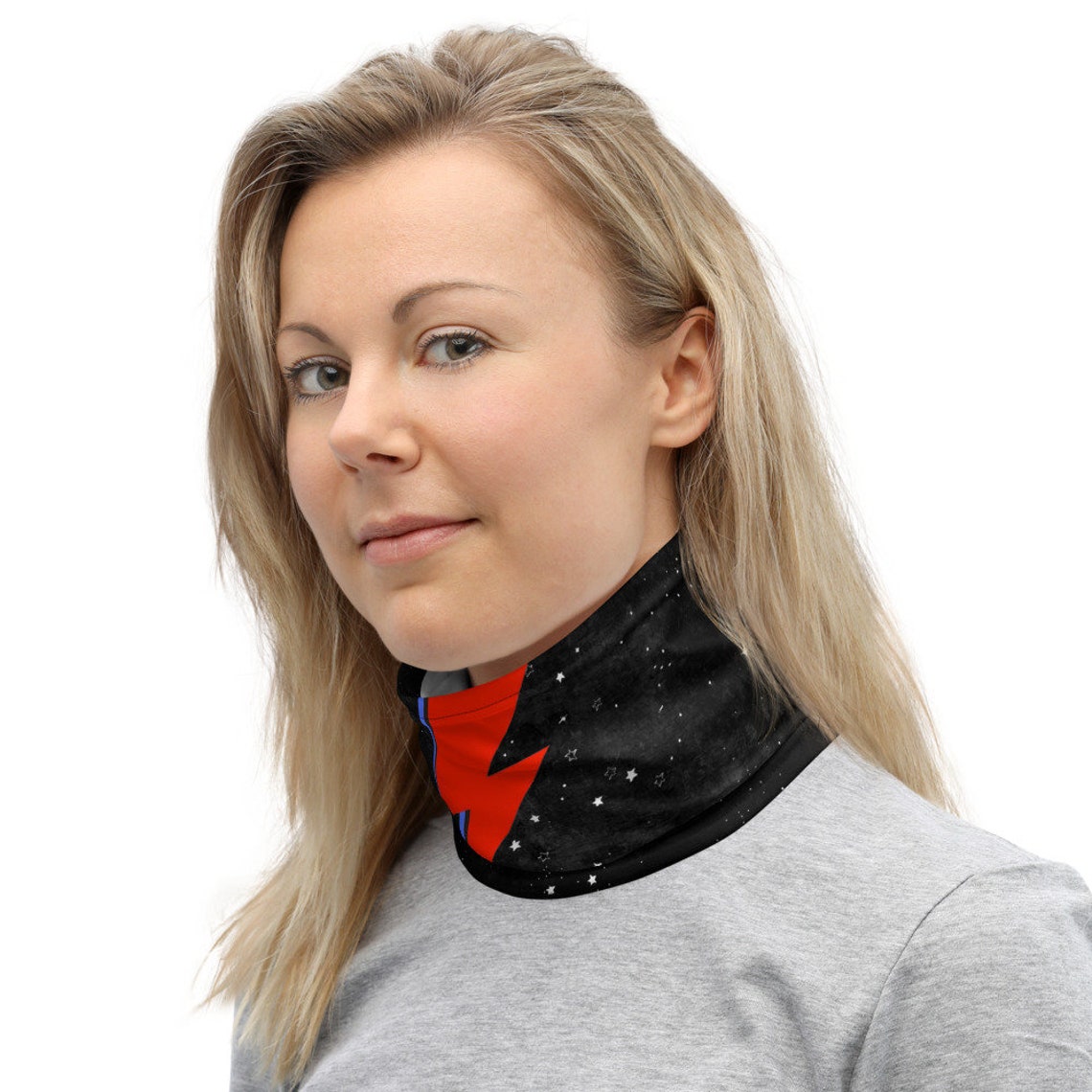 Red Lightning Bolt Washable Face Mask Neck Gaiter | Rock N Roll Mask - Etsy