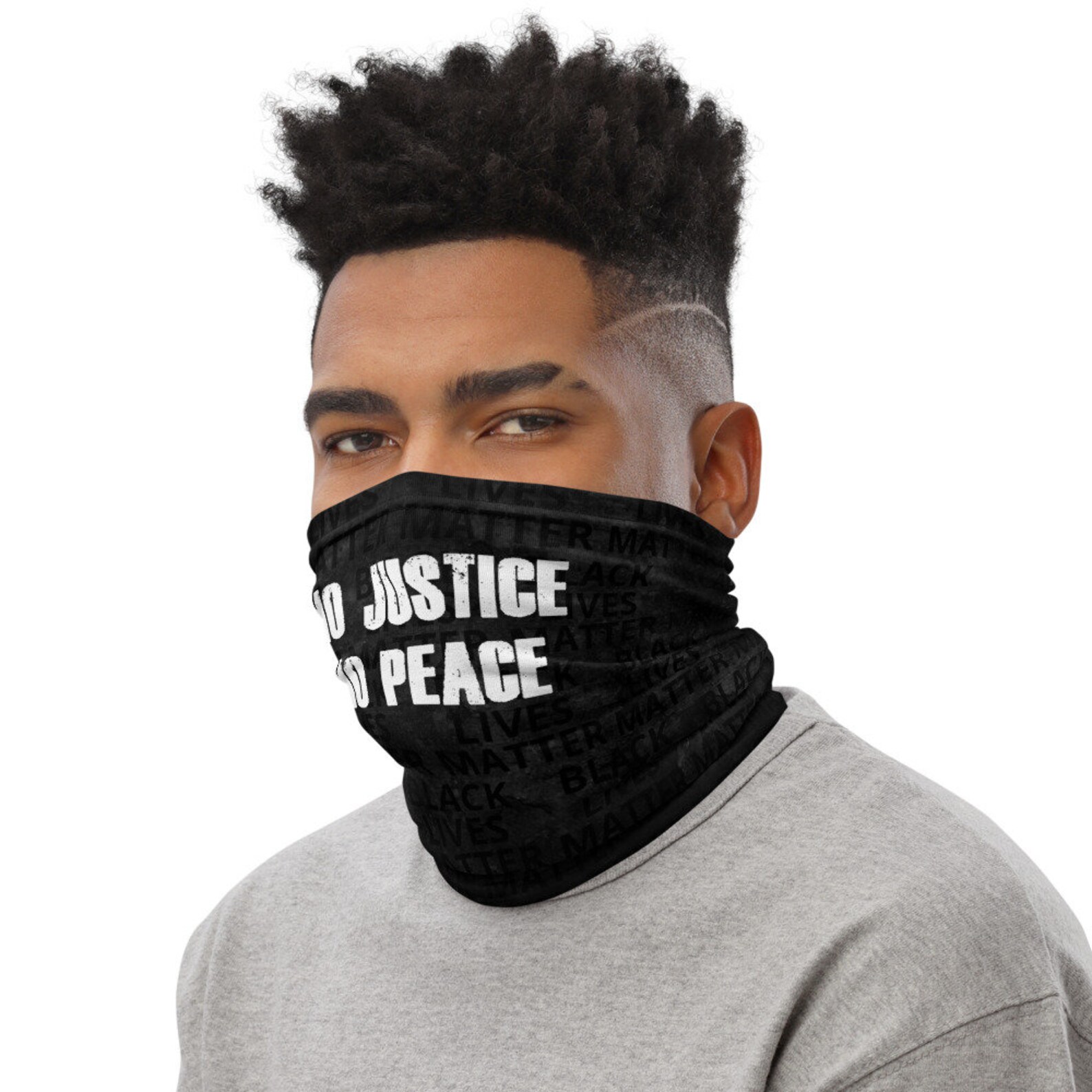 No Justice No Peace Washable Face Mask Neck Gaiter Black | Etsy