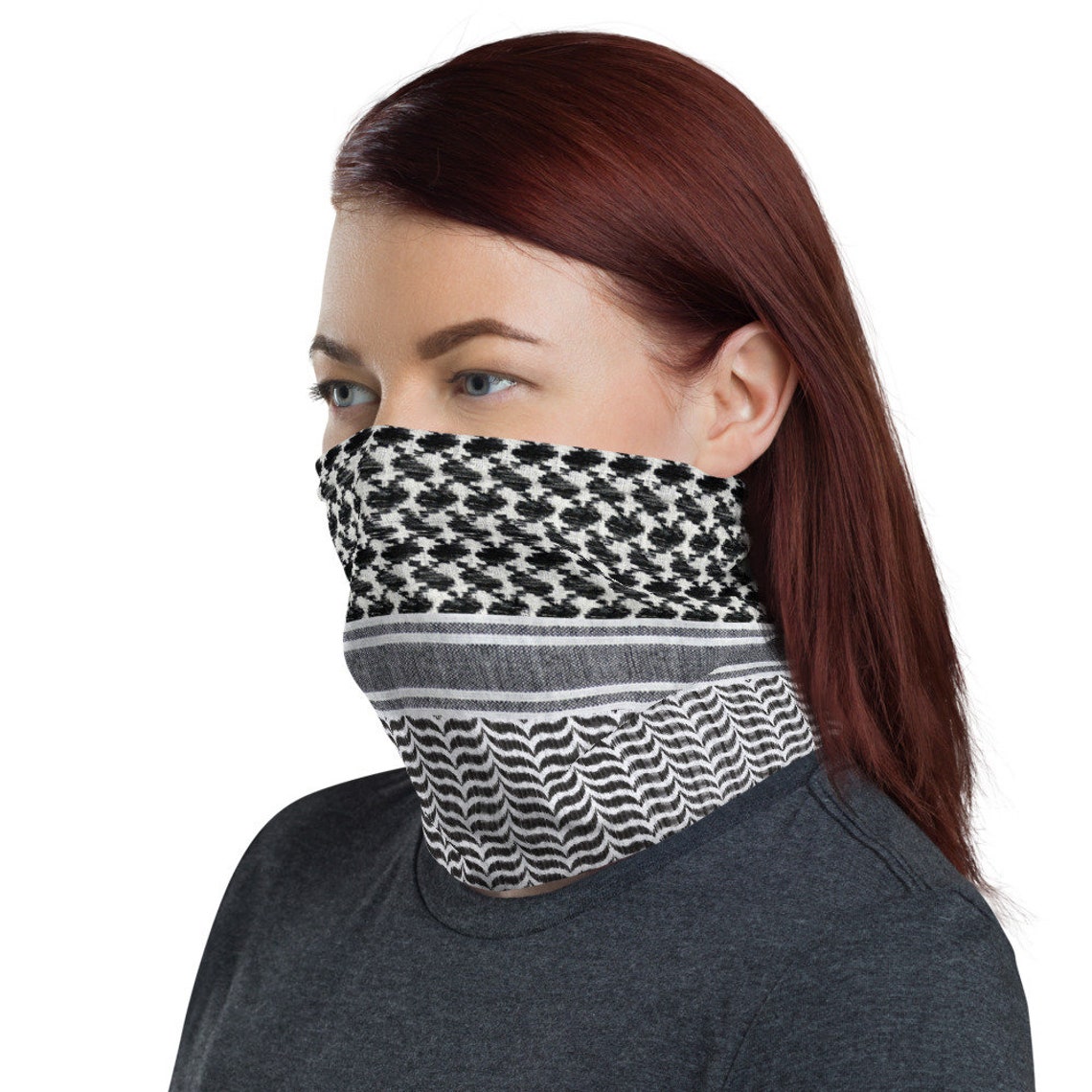 Keffiyeh Palestinian Washable Face Mask Neck Gaiter | Arab Scarf ...