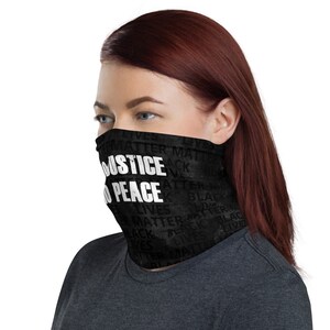 No Justice No Peace Washable Face Mask Neck Gaiter | Black Lives Matter ...