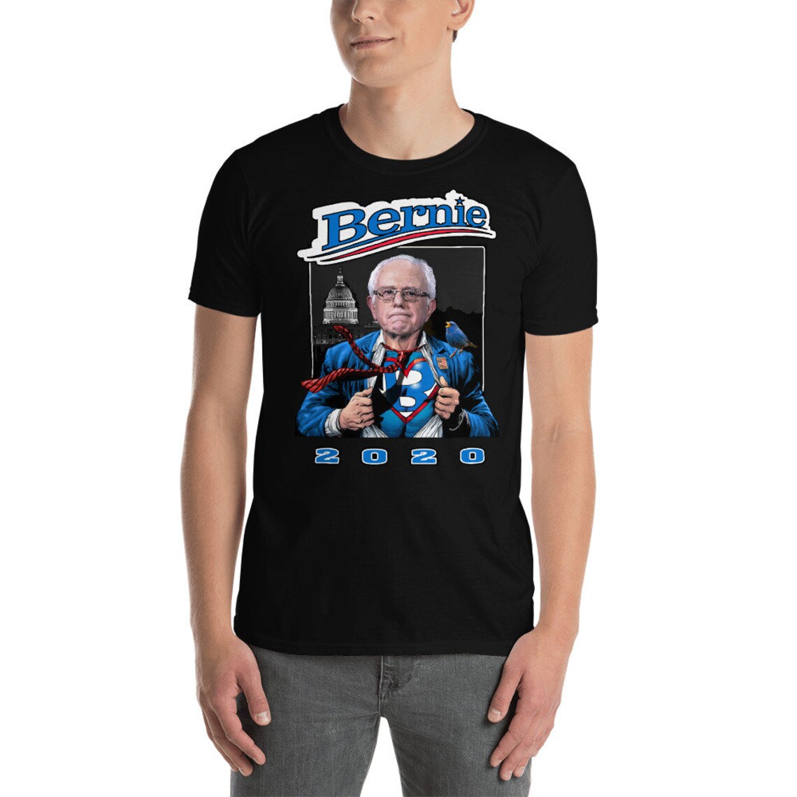 Superhero Bernie Sanders 2020 Unisex Softstyle Ladies' and Men's T ...