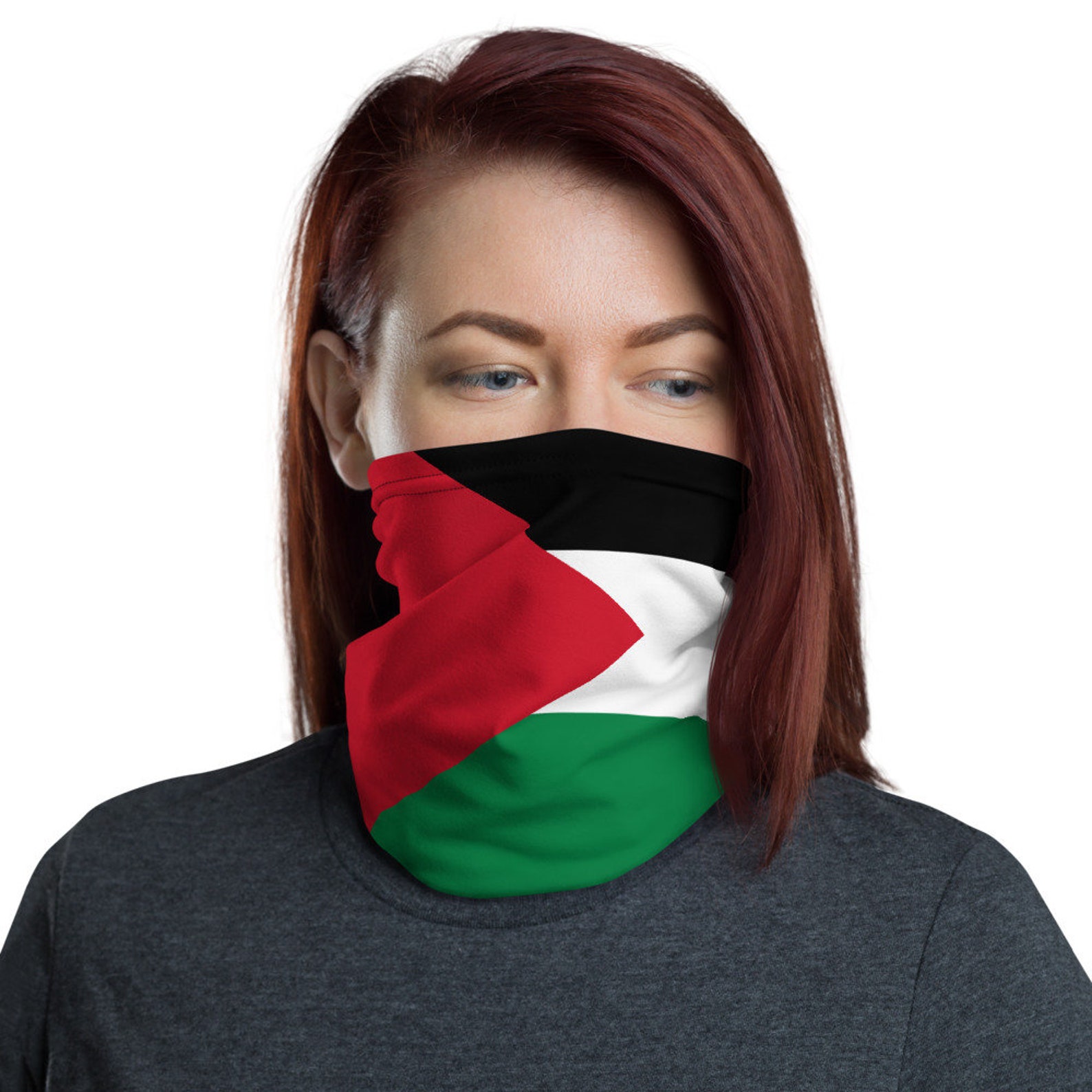 Flag of Palestine Washable Face Mask Neck Gaiter Palestinian - Etsy