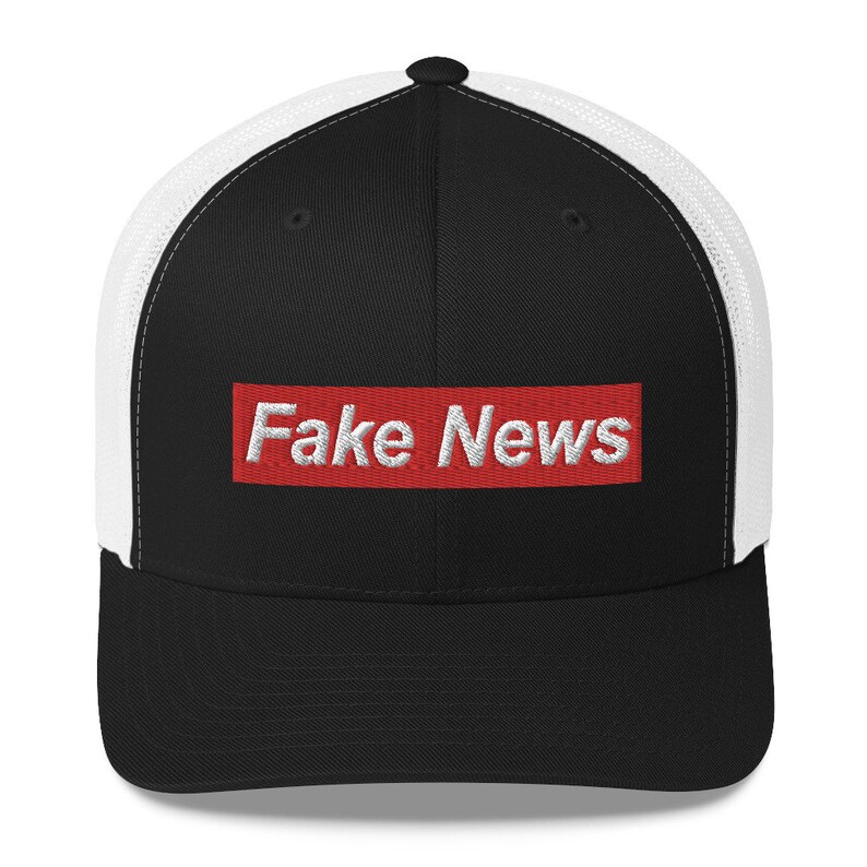 Fake News Embroidered Trucker Cap Hat - Etsy