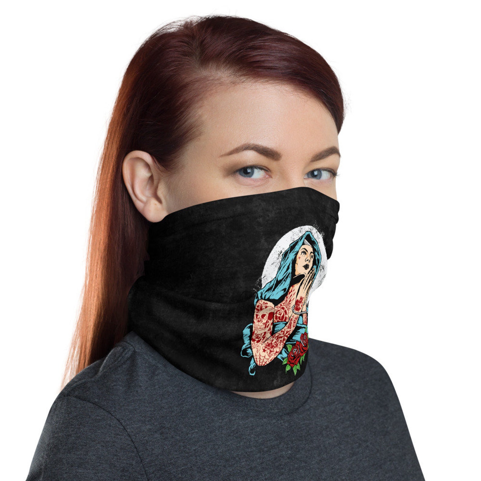 Virgin Mary With Tattoo's Washable Face Mask Neck Gaiter - Etsy