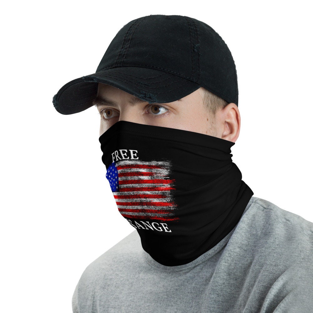 Free Assange American Flag Washable Face Mask Neck Gaiter | Freedom of ...