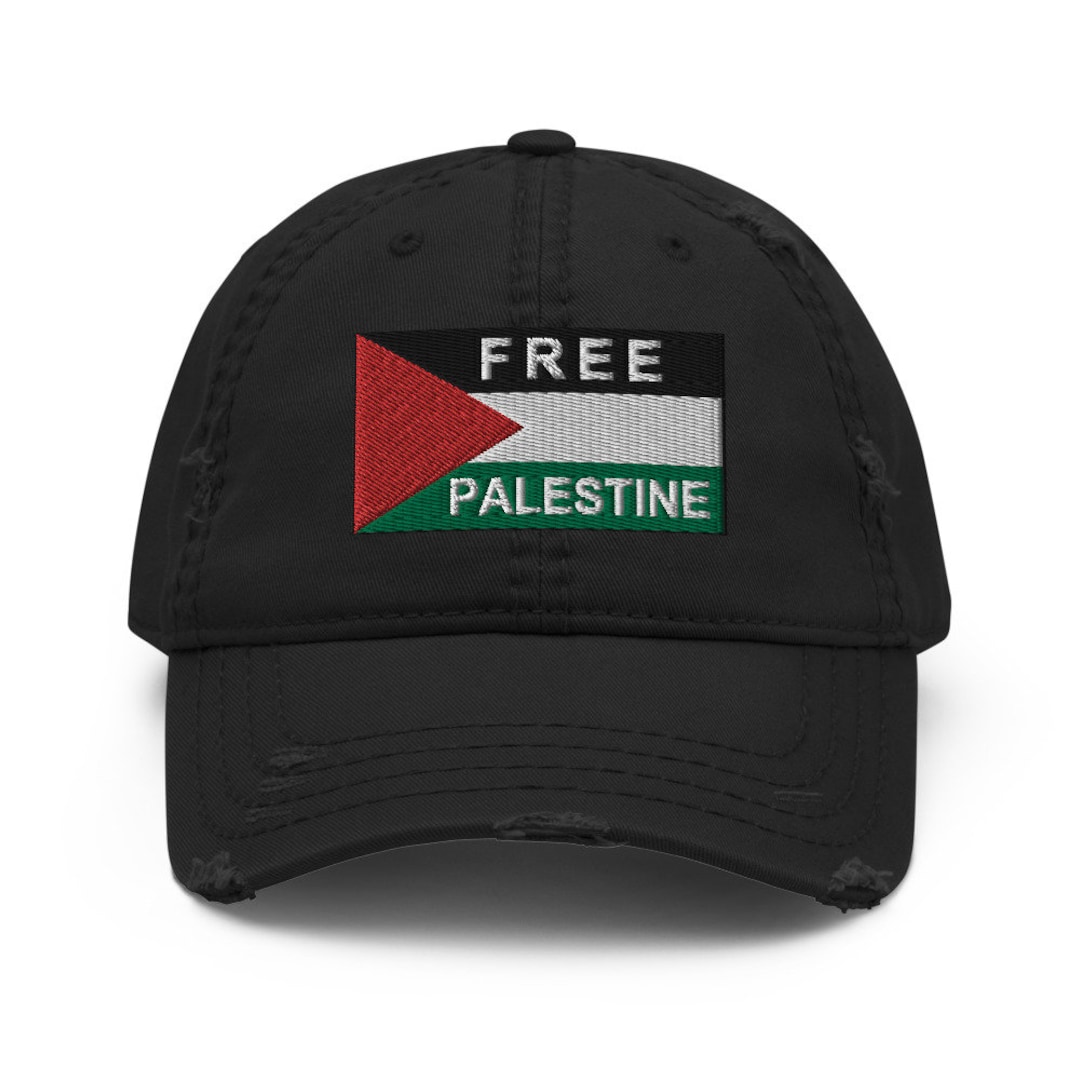 Free Palestine Flag Embroidered Distressed Dad Hat | Palestinian Flag # ...