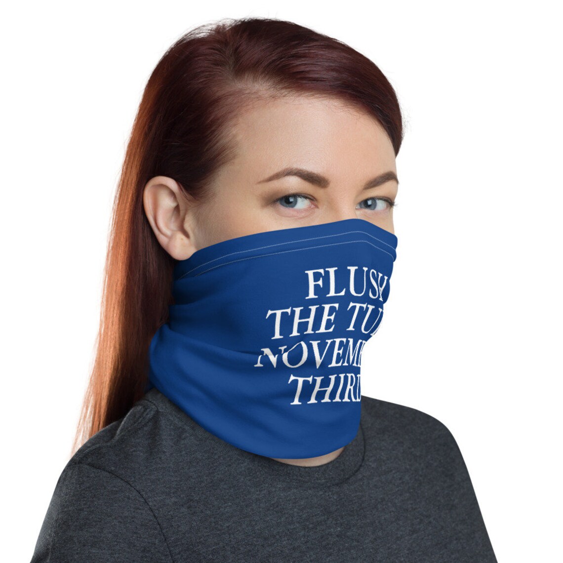 FLUSH THE TURD November Third Washable Face Mask Neck Gaiter Funny Mask ...