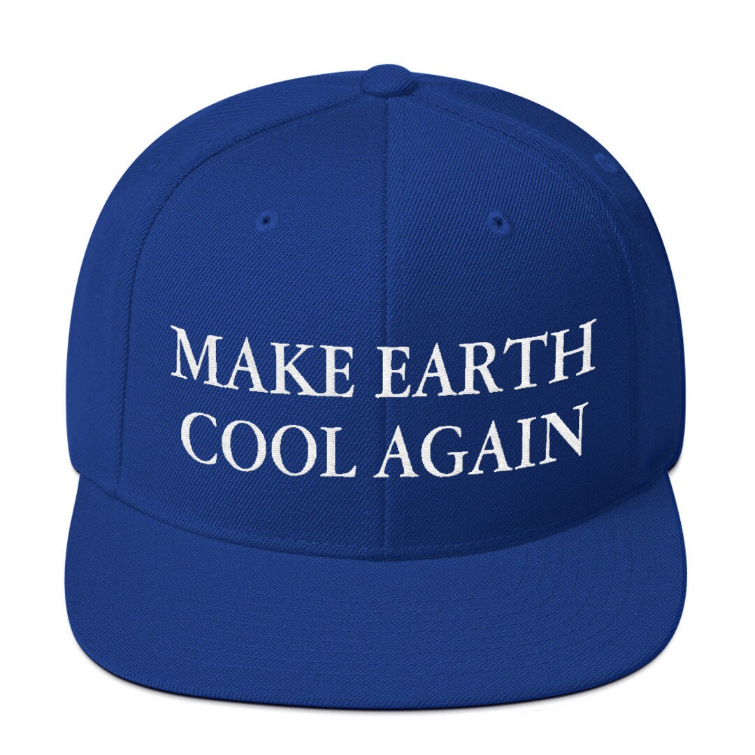 Make Earth Cool Again Embroidered Snapback Hat | Climate Change Hat # ...