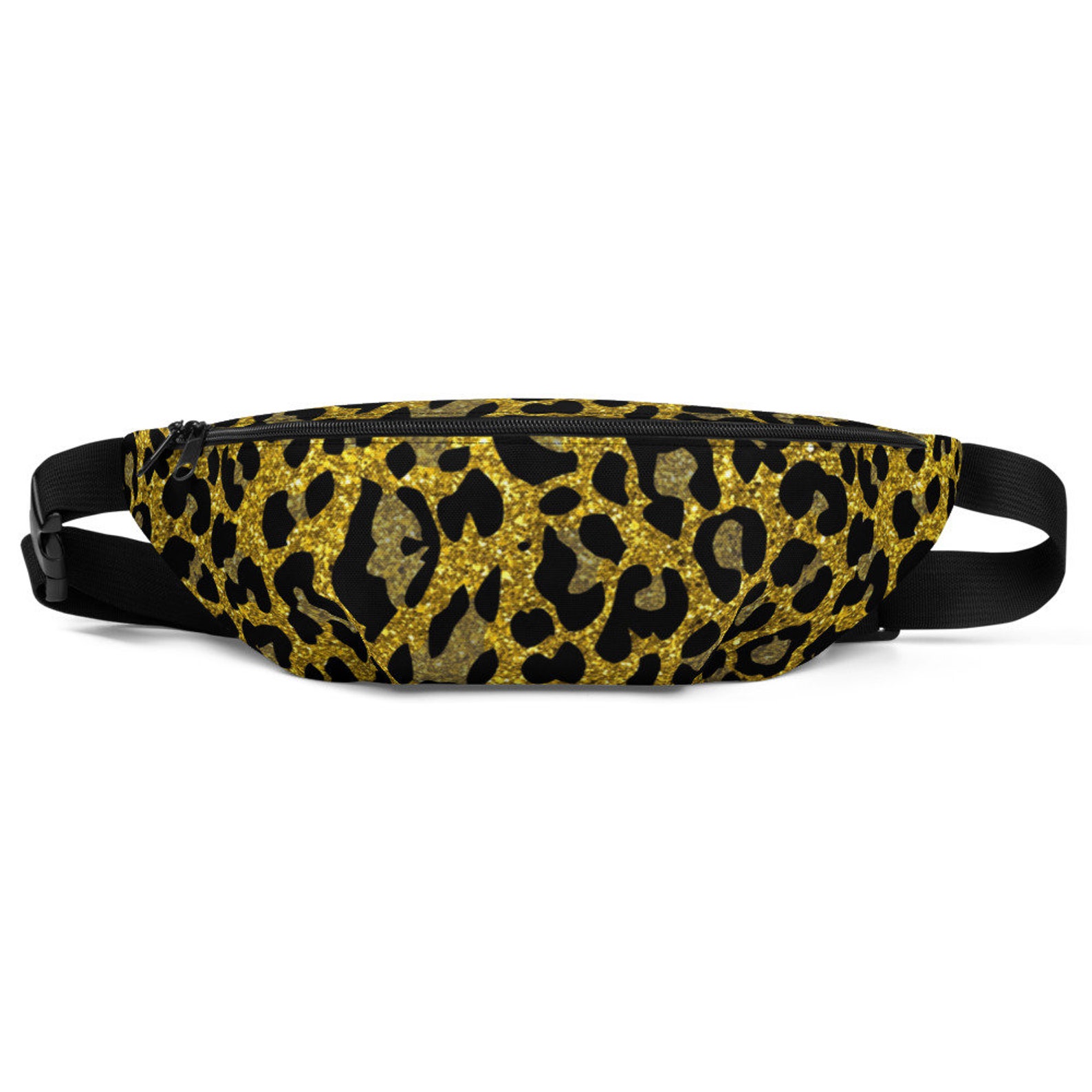 Leopard Gold Glitter Fanny Pack this is a Printed Design. - Etsy