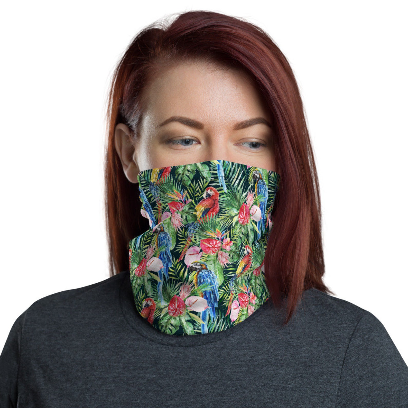 Tropical Parrots Washable Face Mask Neck Gaiter - Etsy