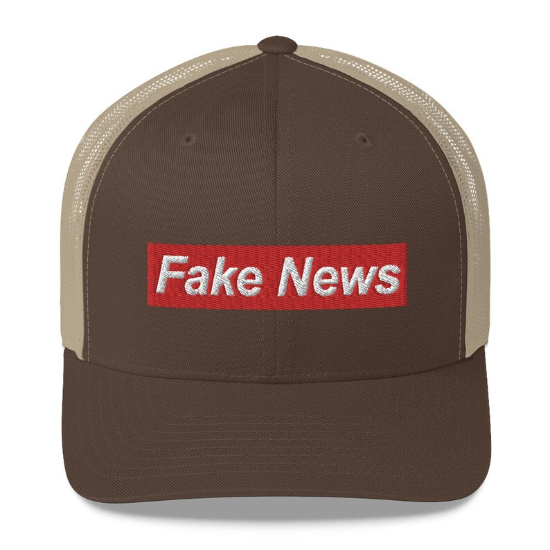 Fake News Embroidered Trucker Cap Hat - Etsy