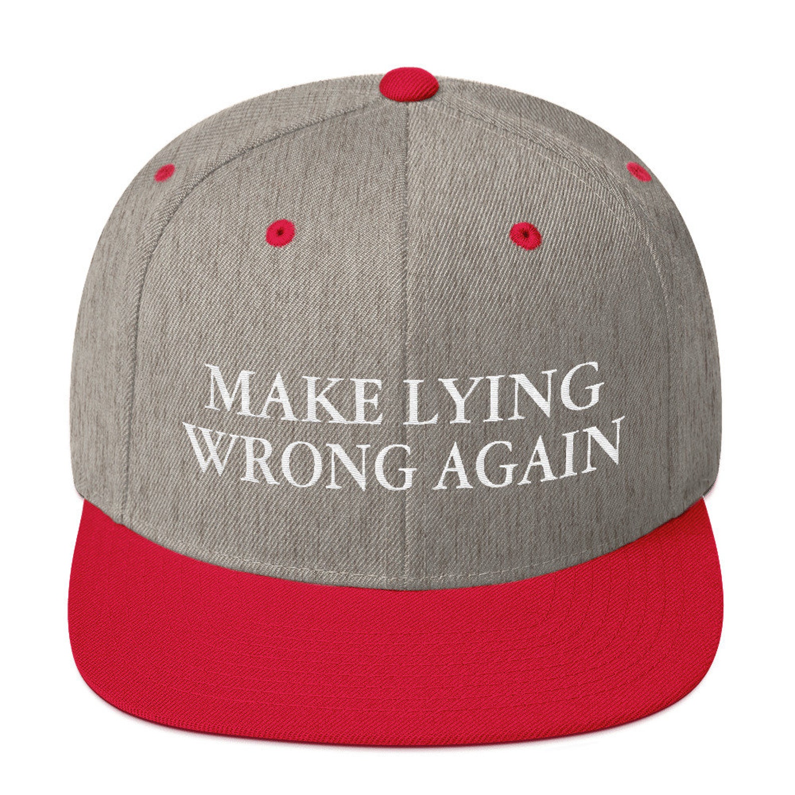 Make Lying Wrong Again Embroidered Snapback Hat Funny Maga | Etsy