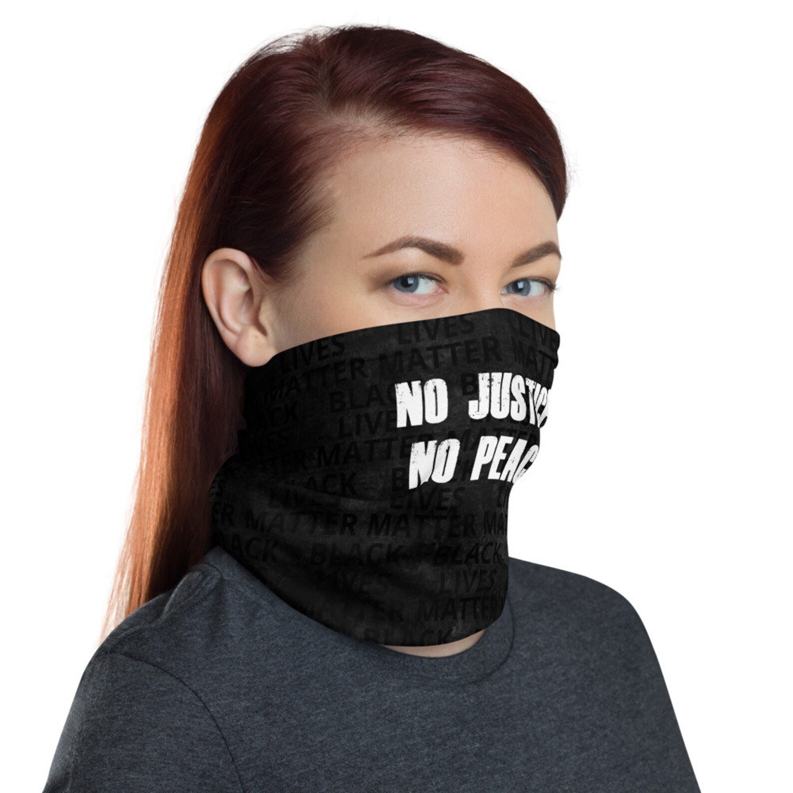 No Justice No Peace Washable Face Mask Neck Gaiter | Black Lives Matter ...