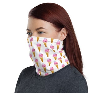 Ice Cream Cone Washable Face Mask Neck Gaiter - Etsy