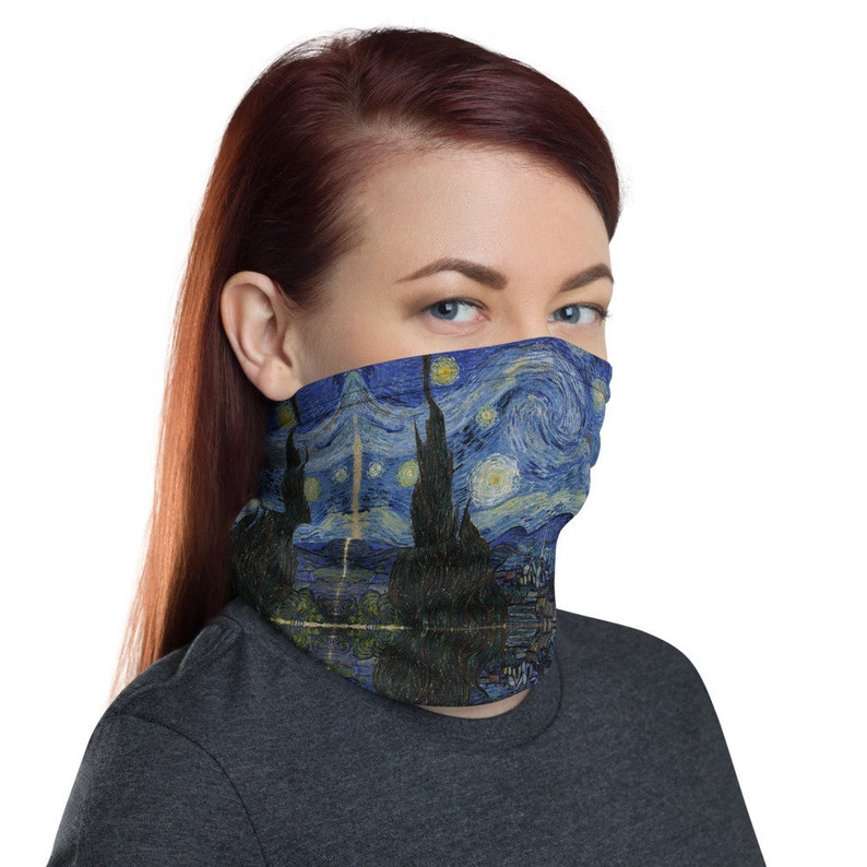 Van Gogh Starry Night Washable Face Mask Neck Gaiter Fine | Etsy