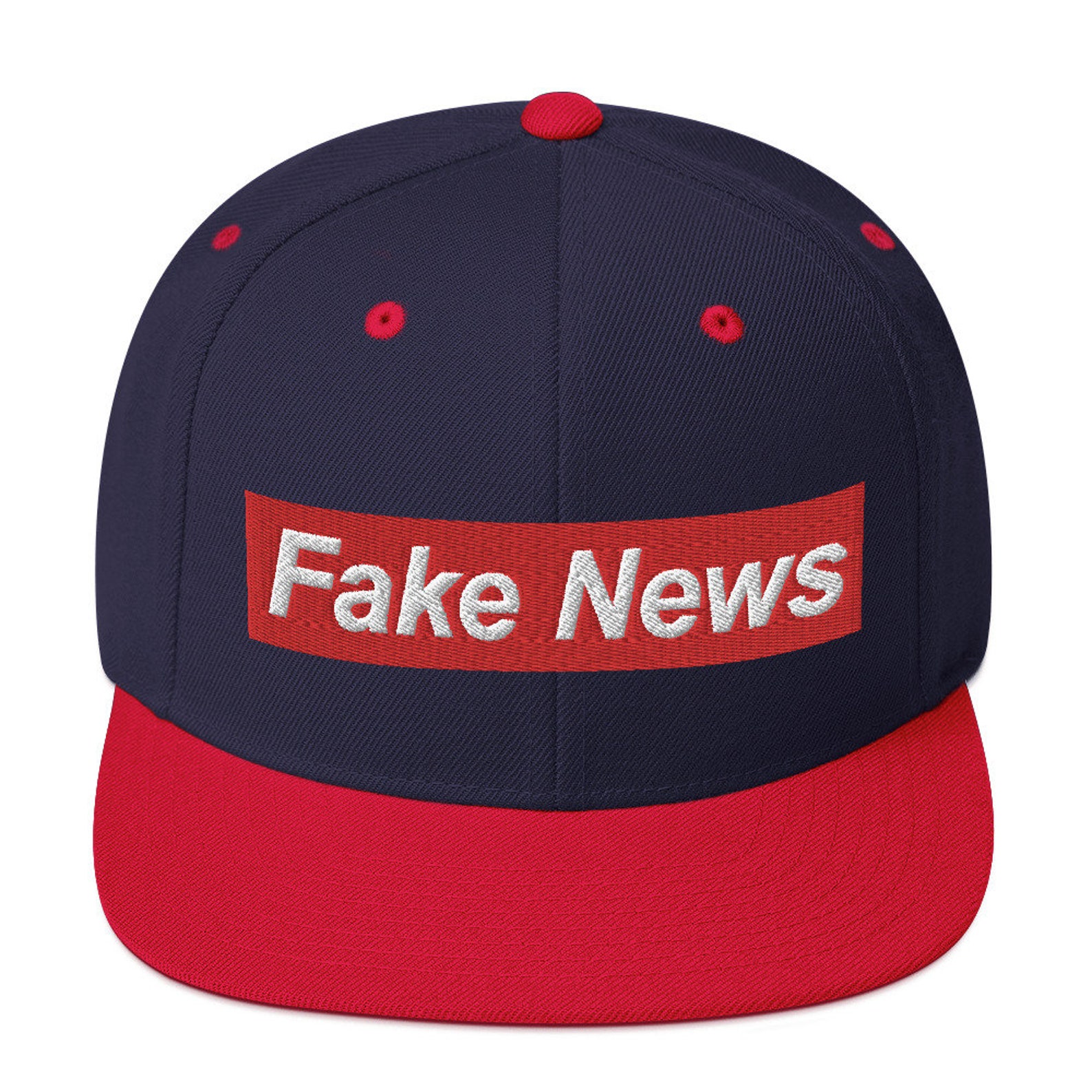 Fake News Embroidered Snapback Hat | Etsy