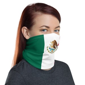 Flag of Mexico Washable Face Mask Neck Gaiter | Mexican Flag - Etsy
