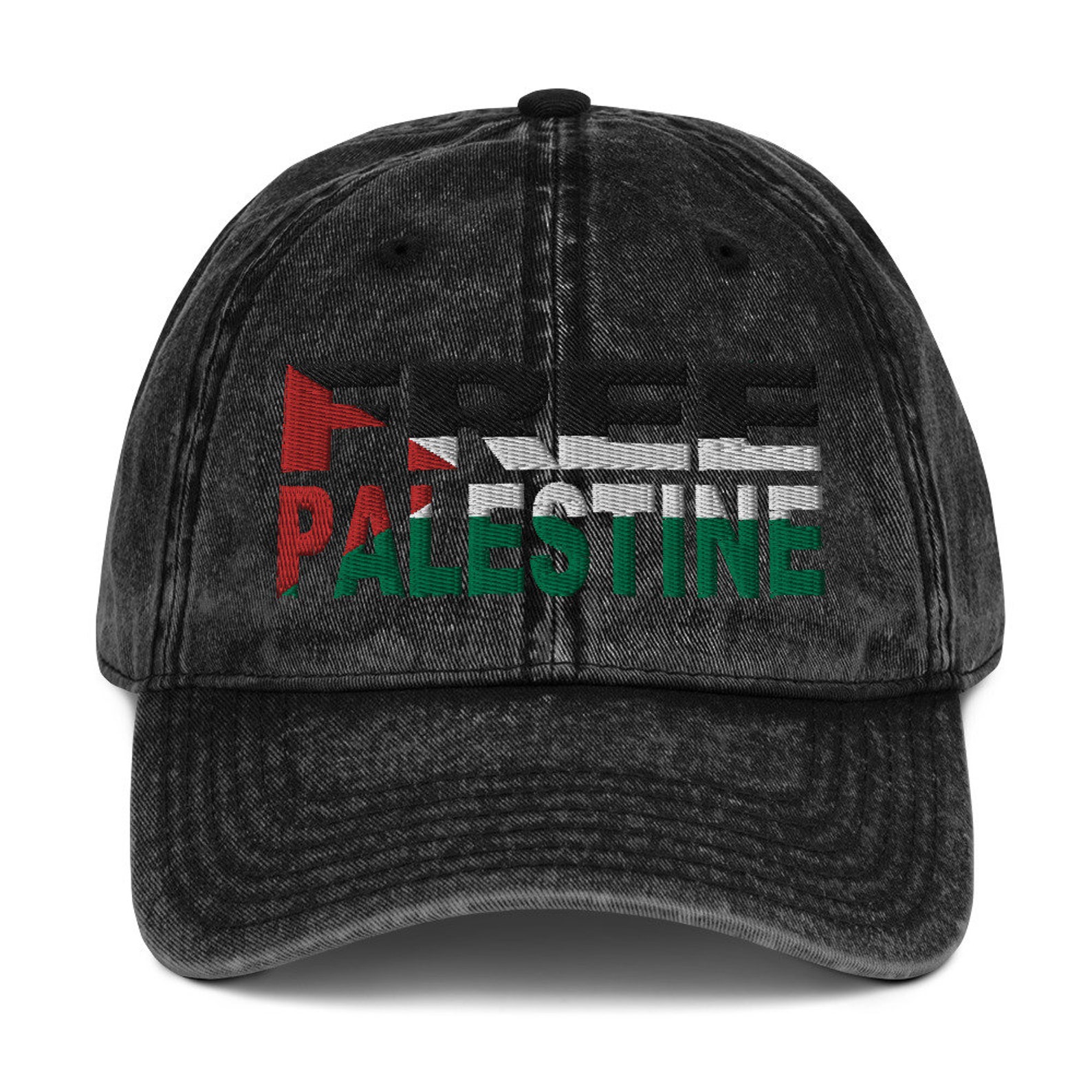 Free Palestine Embroidered Vintage Cotton Twill Cap | Etsy