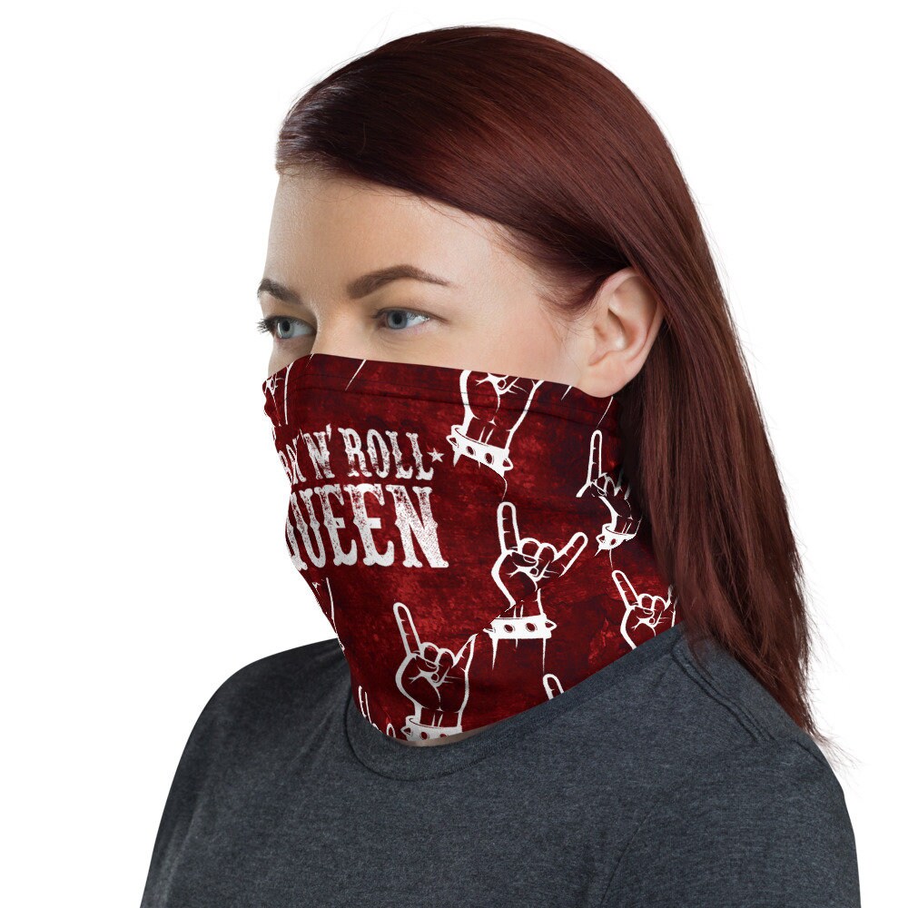 Rock N Roll Queen Washable Face Mask Neck Gaiter | Red - Etsy