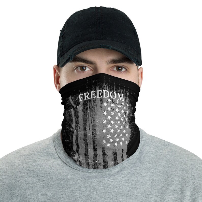 Freedom American Flag Washable Face Mask Neck Gaiter | Etsy