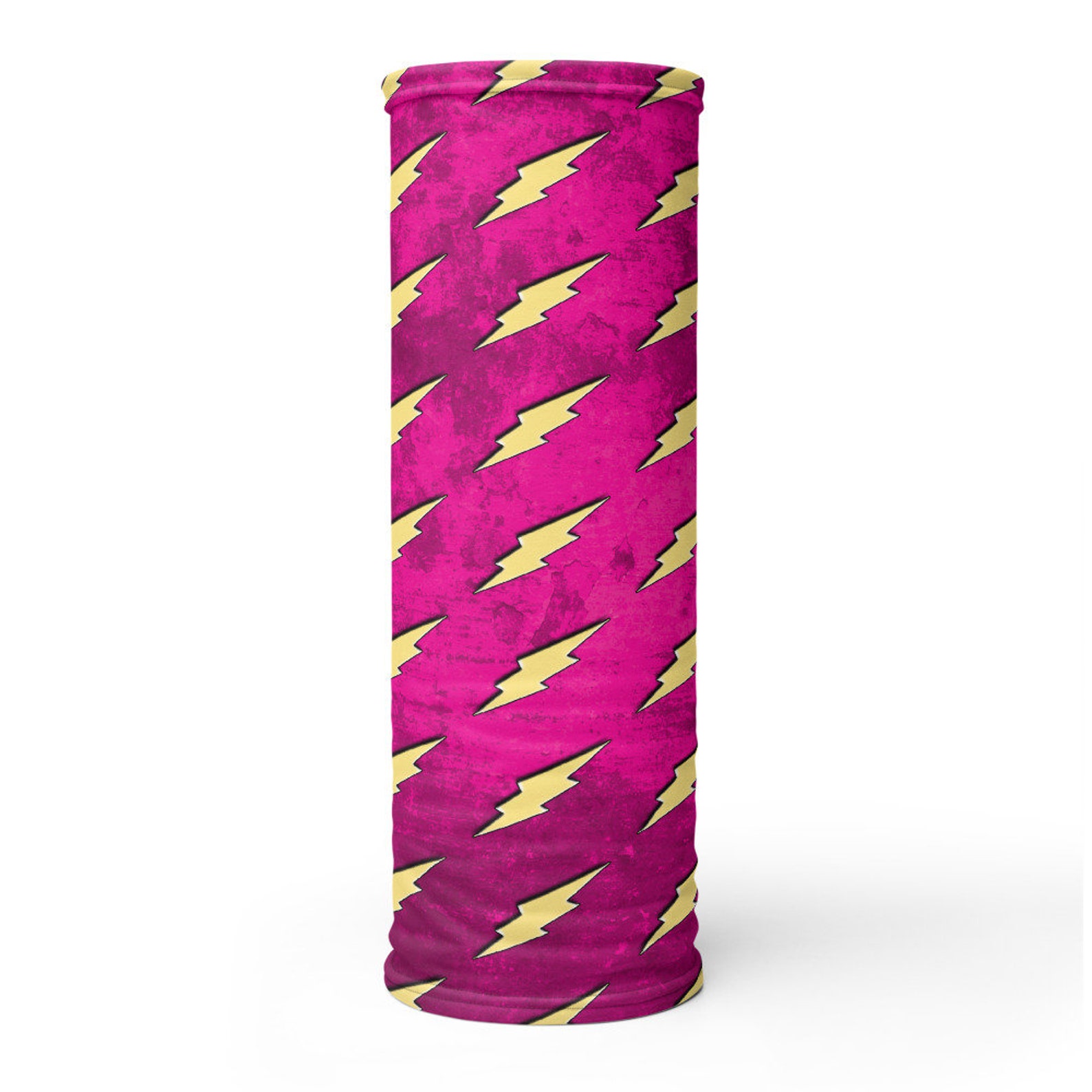 Lightning Bolt Washable Face Mask Neck Gaiter | Hot Pink & Gold - Etsy