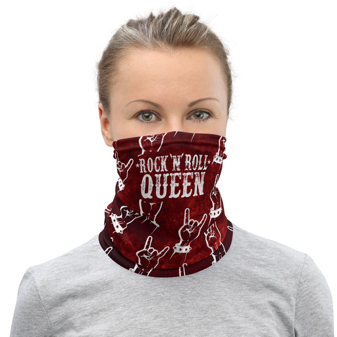 Rock N Roll Queen Washable Face Mask Neck Gaiter | Red - Etsy