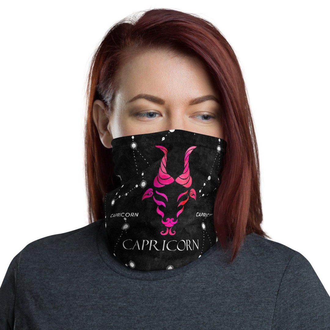 Capricorn Zodiac Sign Washable Face Mask Neck Gaiter | Astrology Mask ...