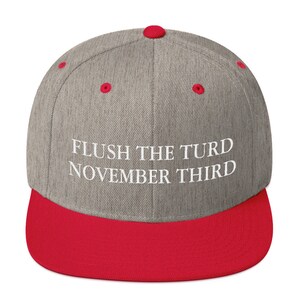 FLUSH THE TURD November Third Embroidered Snapback Hat | Funny Hat ...