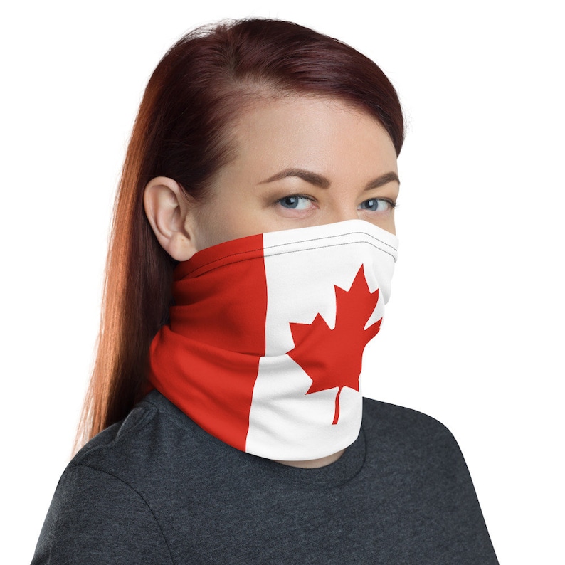 Flag of Canada Washable Face Mask Neck Gaiter | Canadian Maple Leaf - Etsy