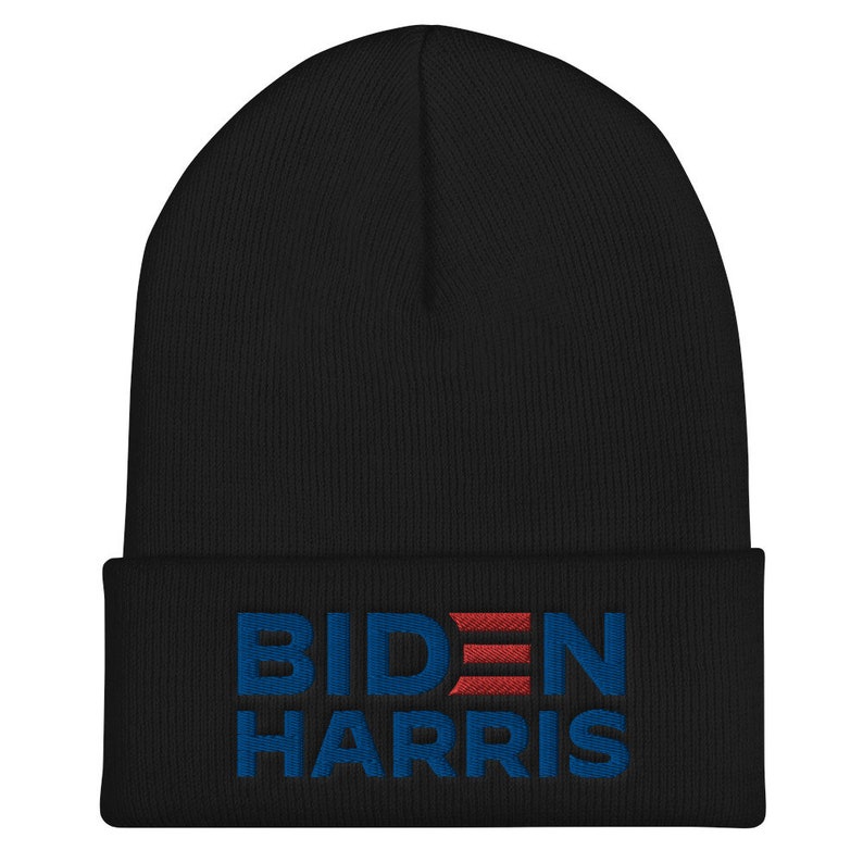 Biden Harris Embroidered Cuffed Beanie Knit Hat | Joe Biden for ...