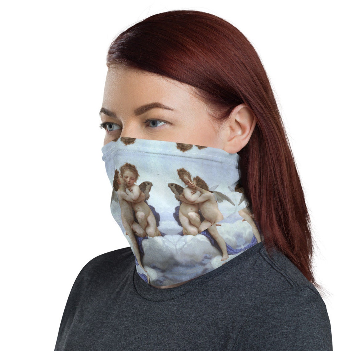 Angels Bouguereau First Kiss Washable Face Mask Neck Gaiter - Etsy