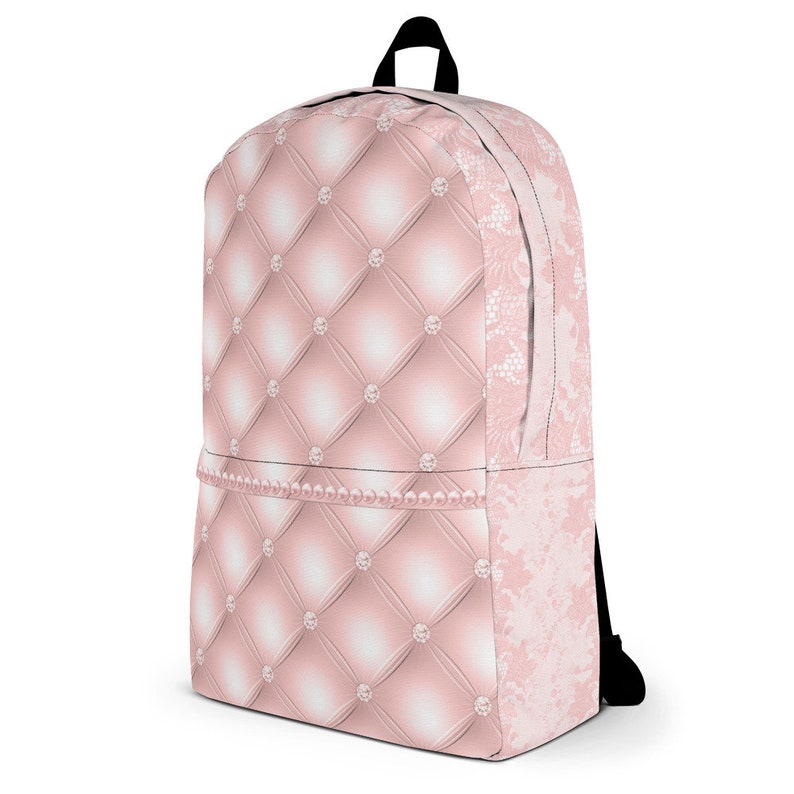 Blush Pink Feminine Backpack Faux Lace & Pearls Design - Etsy