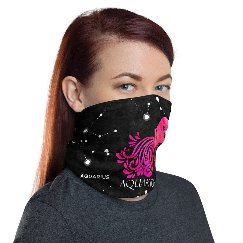 Aquarius Zodiac Sign Washable Face Mask Neck Gaiter | Astrology Mask - Etsy